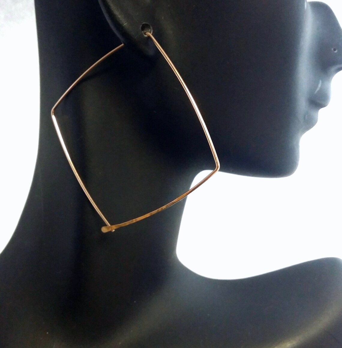 Large Square Gold Hoops Geometric Hoops Lightweight Hoops - Etsy