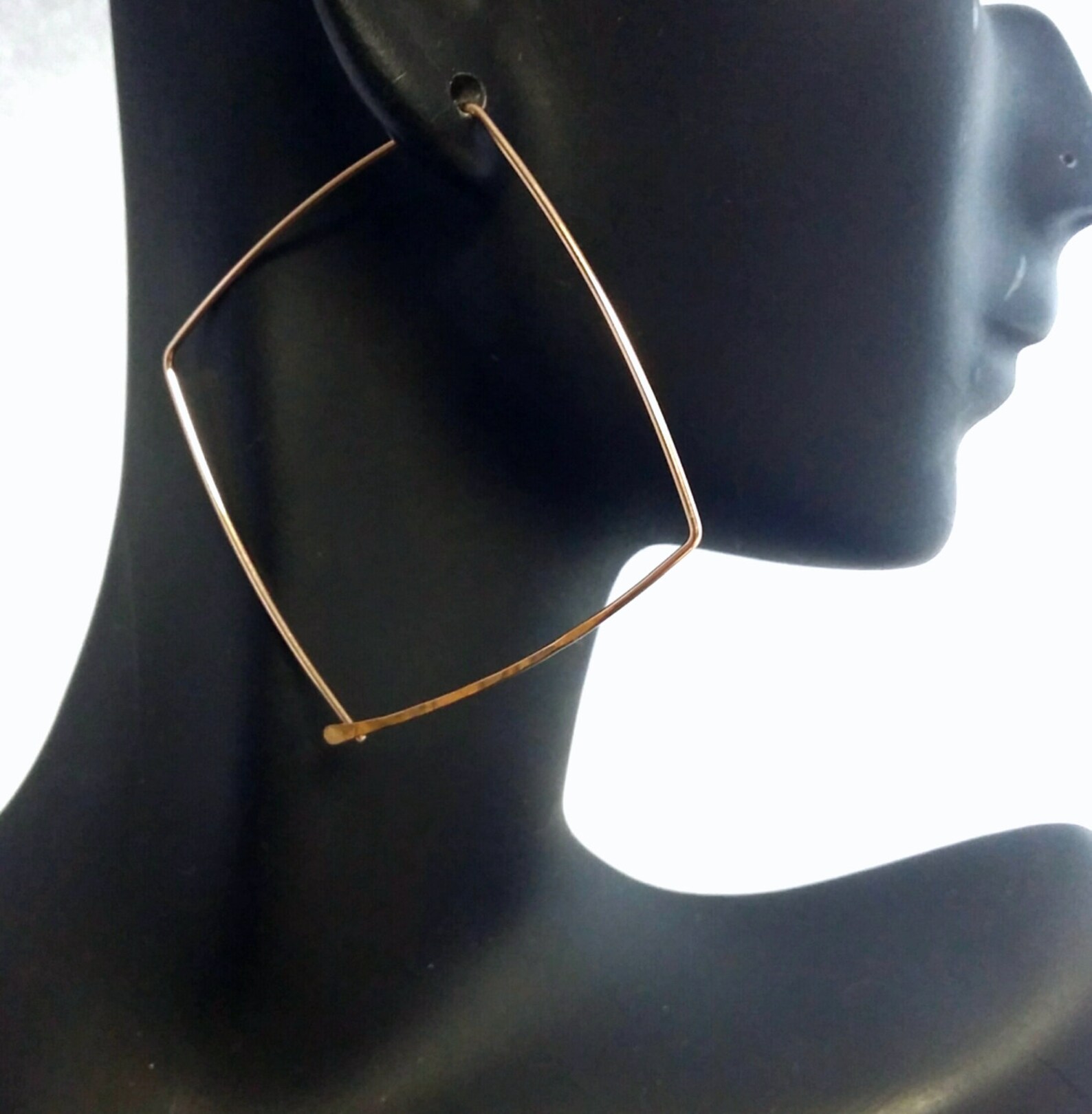 Large Square Gold Hoops Geometric Hoops Lightweight Hoops - Etsy