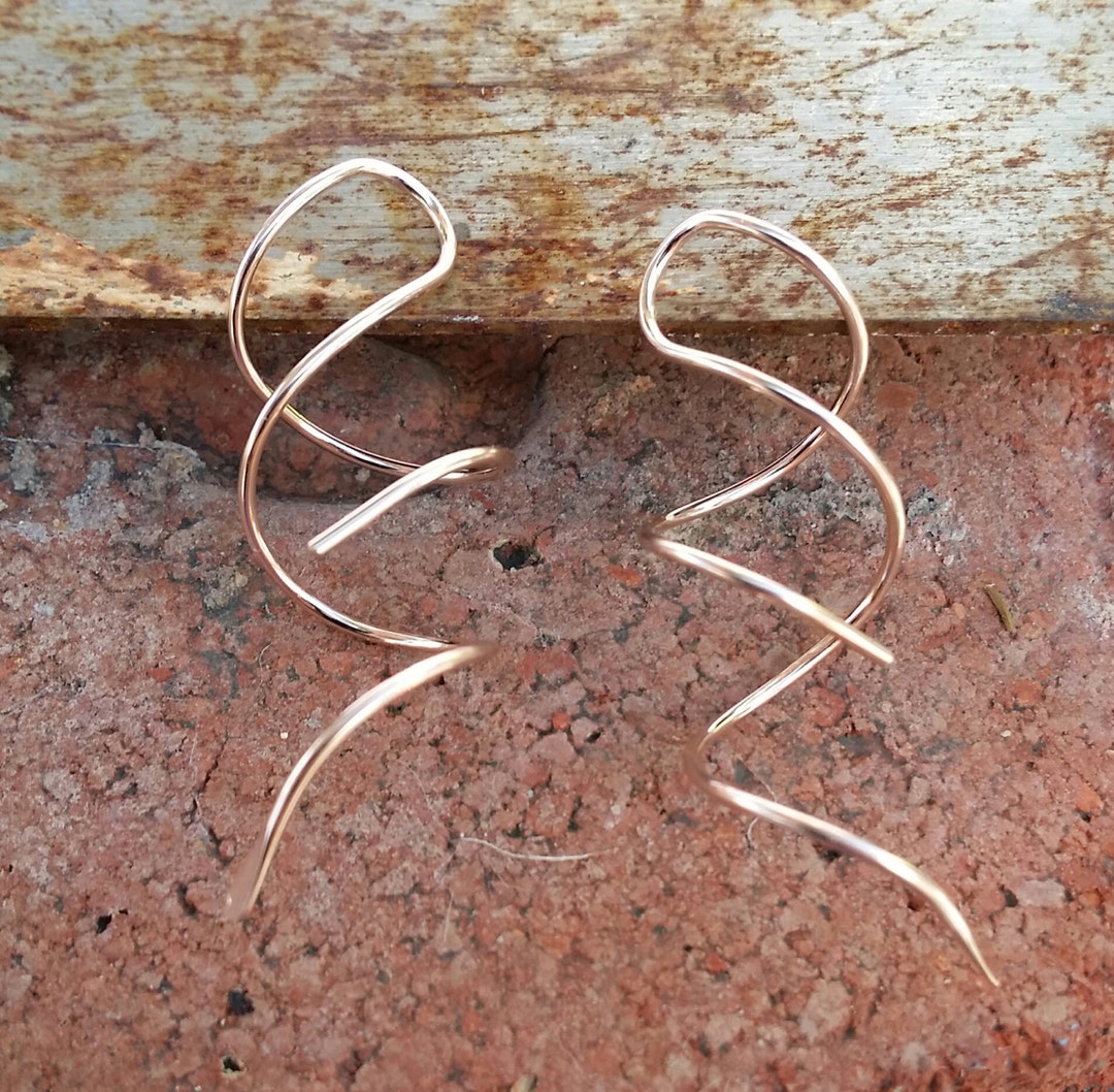 Spiral Earrings - Coil Earrings - Rose Gold - Yellow Gold - Sterling ...