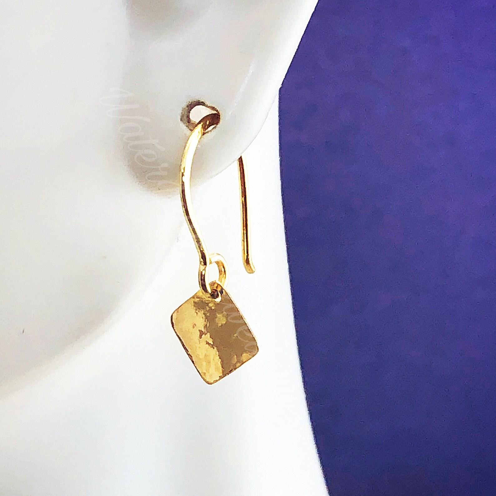 24K Gold Earrings. Solid 24k Gold. Forged 24k Solid Gold Tiny - Etsy