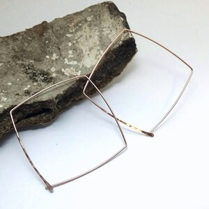 Large Square Gold Hoops Geometric Hoops Lightweight Hoops Diamond Hoops ...