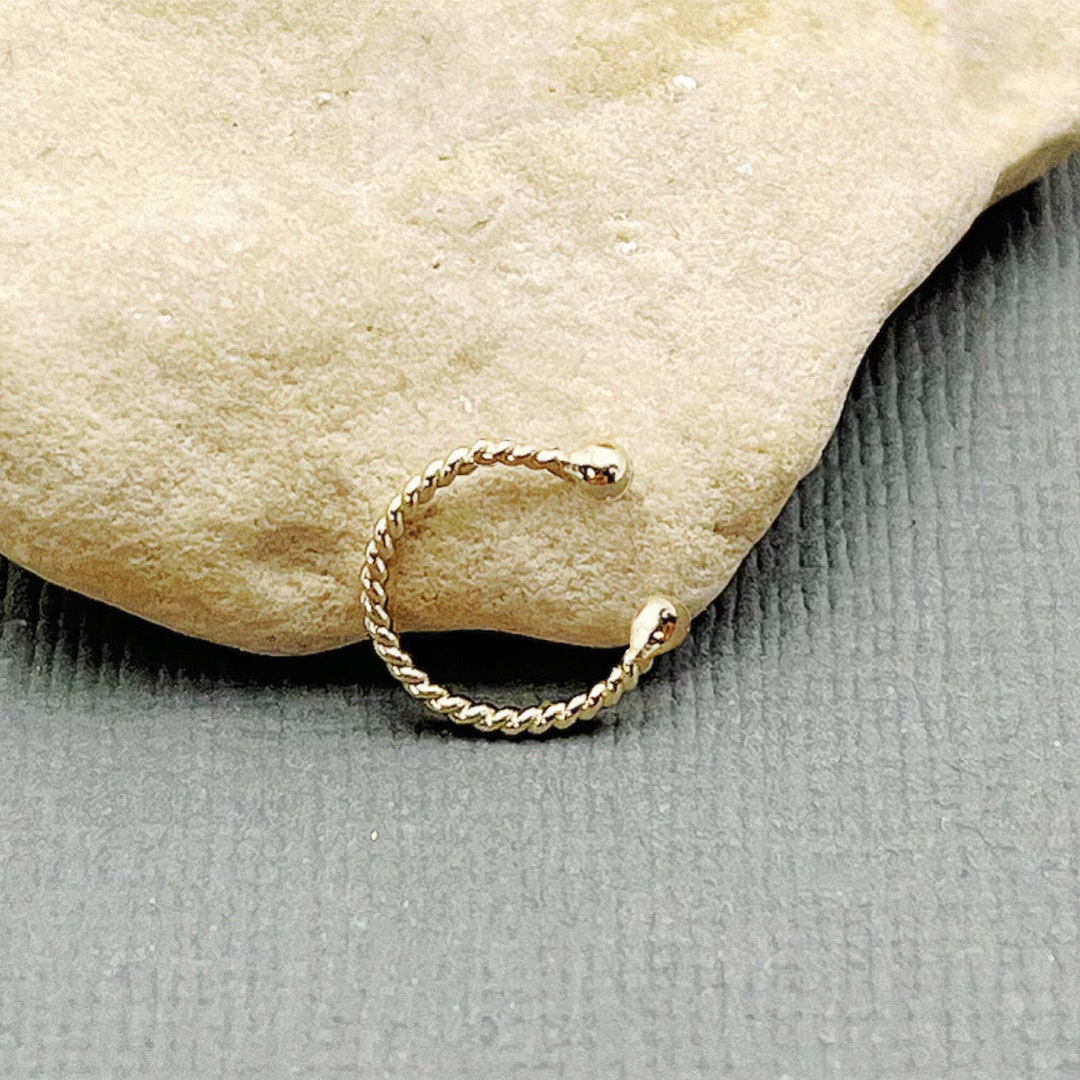 Gold Ear Cuff. Twisted Solid Gold Ear Cuffs. 14k Gold. 18k Gold. 20 ...