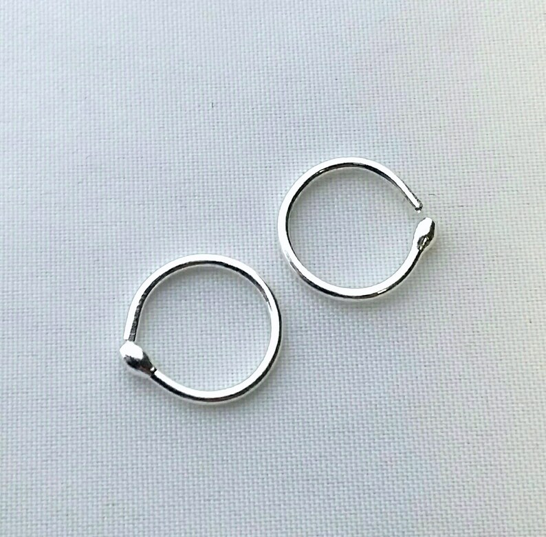 18g Septum Ring Cartilage Hoop Pure Silver Hoop Second Etsy