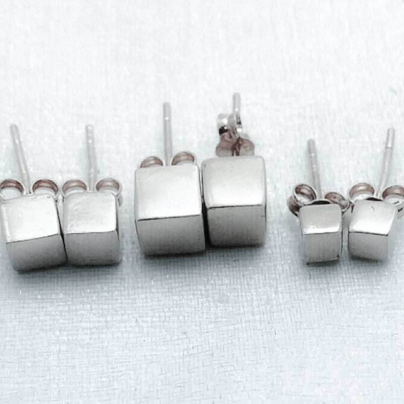 Cube Stud Earrings - Etsy