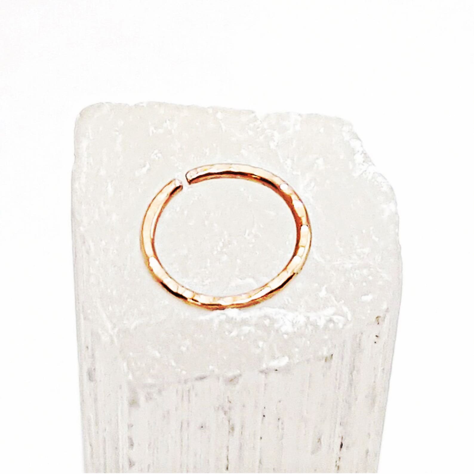 20g 22g Hammered Septum Ring Solid Gold Nose Ring Septum - Etsy