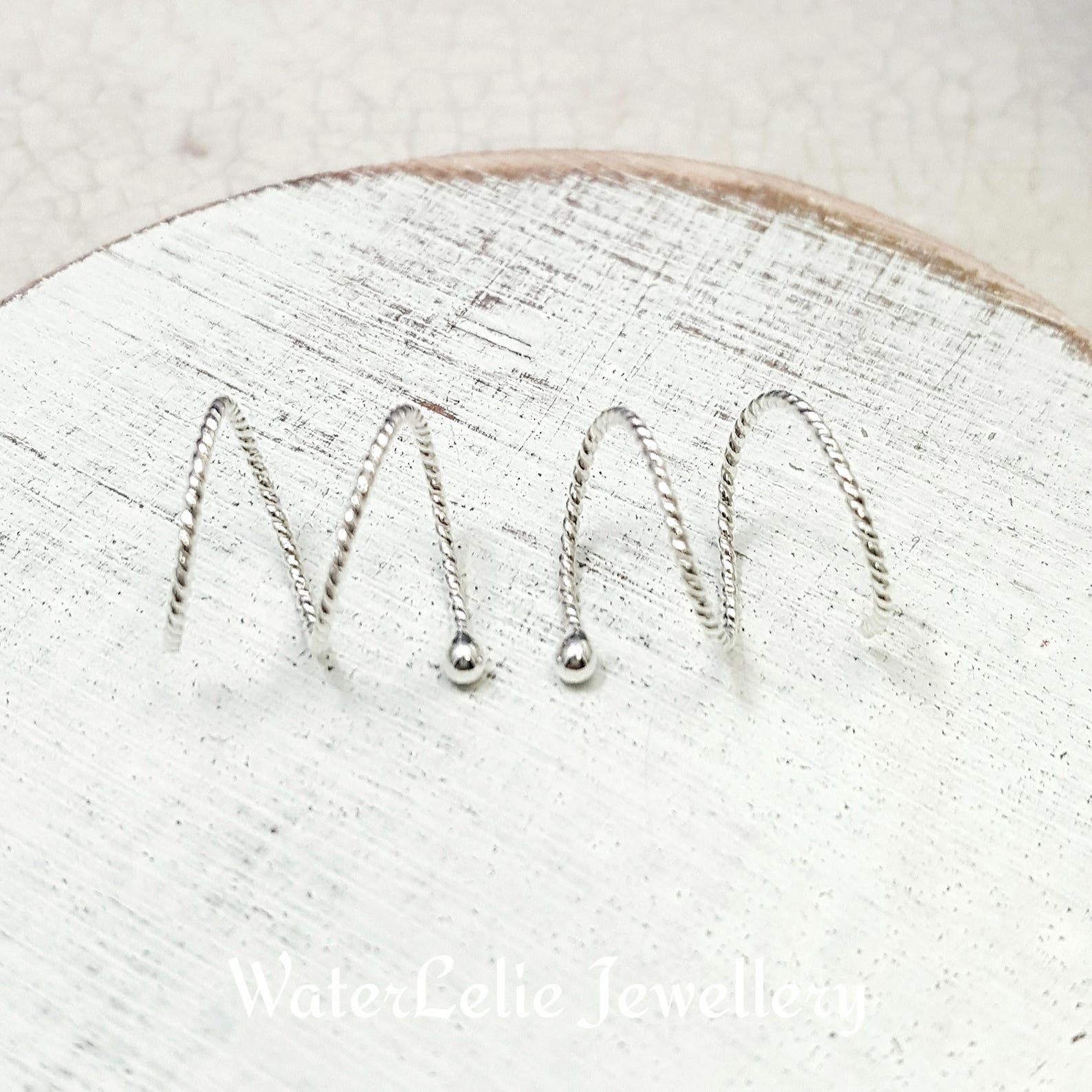 Sterling Silver Double Piercing Hoop. Second Hole Earring. Two | Etsy