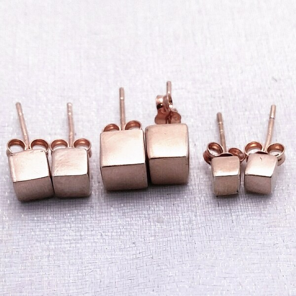 Cube Stud Earrings - Etsy