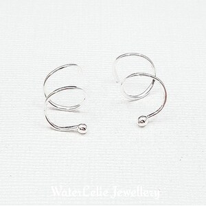Pure Silver Double Piercing Spiral Earring. Double Piercing - Etsy