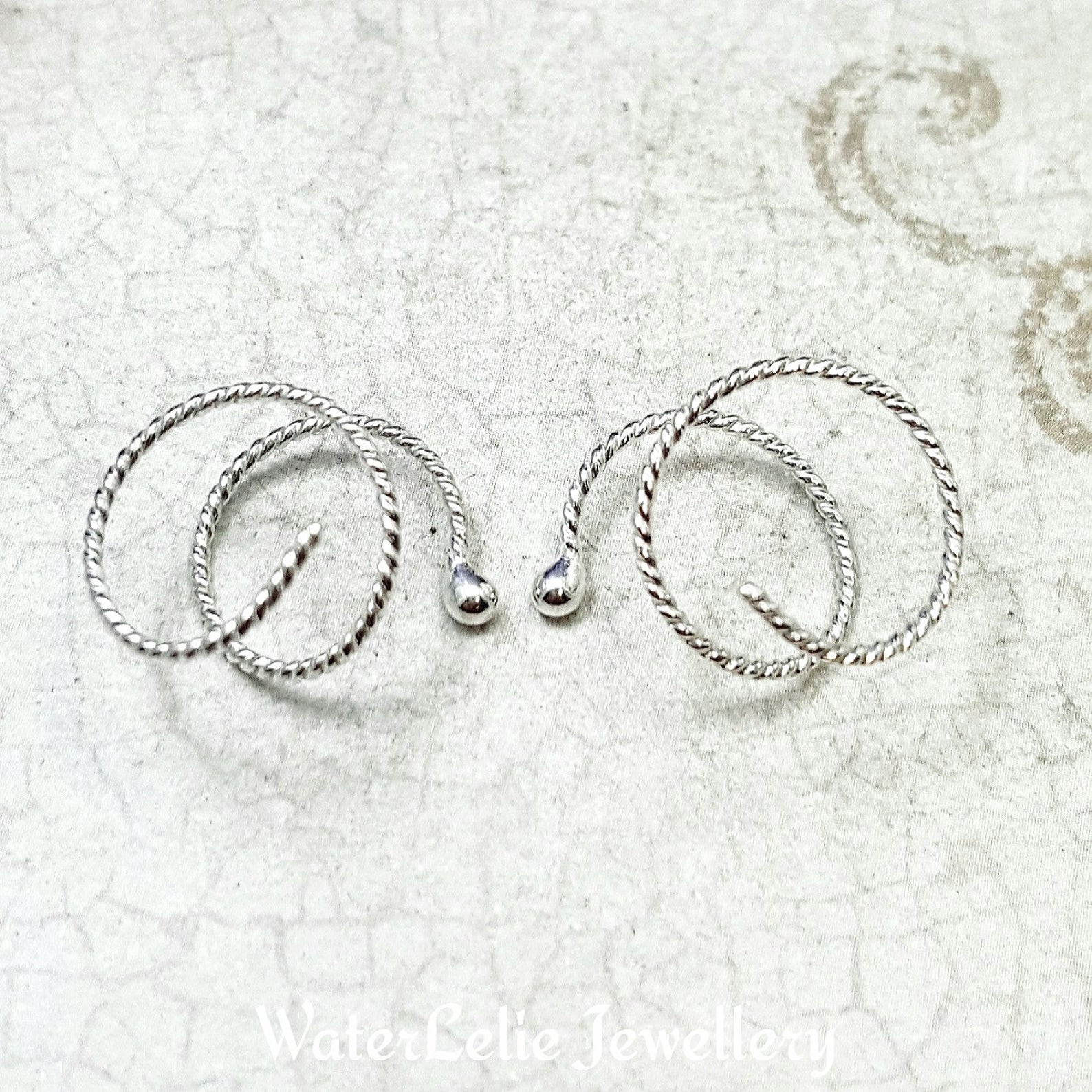 Sterling Silver Double Piercing Hoop. Second Hole Earring. Two | Etsy