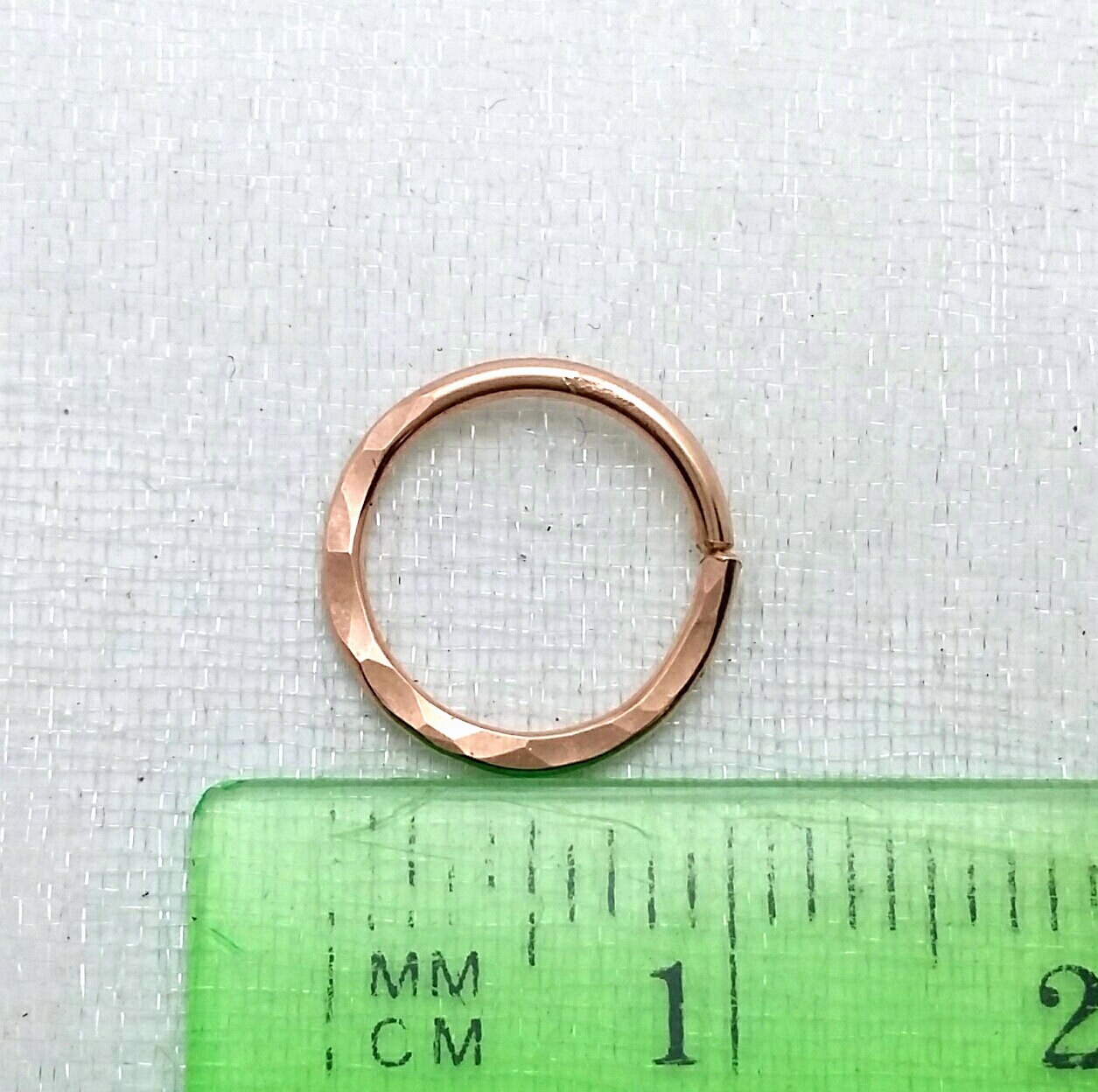 20g 22g Hammered Septum Ring Solid Gold Nose Ring Septum | Etsy