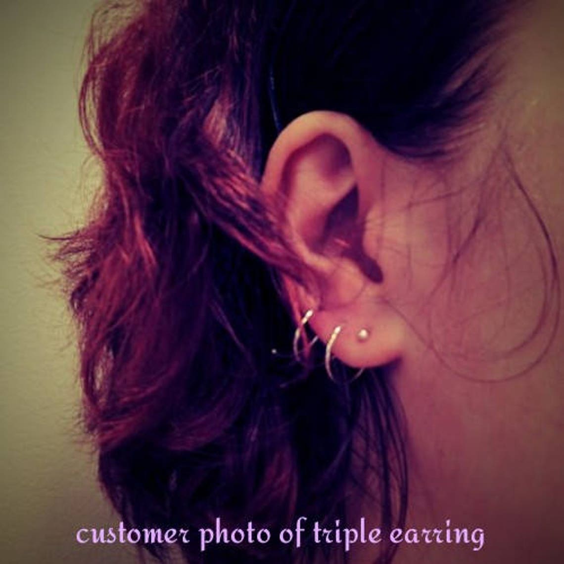 Silver Double Piercing Earring. 18g. Two Hole Earring. Spiral - Etsy
