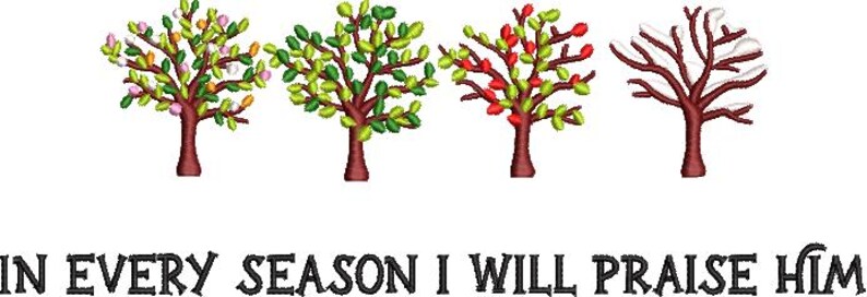 Broderie de citation de foi d'arbre de vie des quatre saisons ...