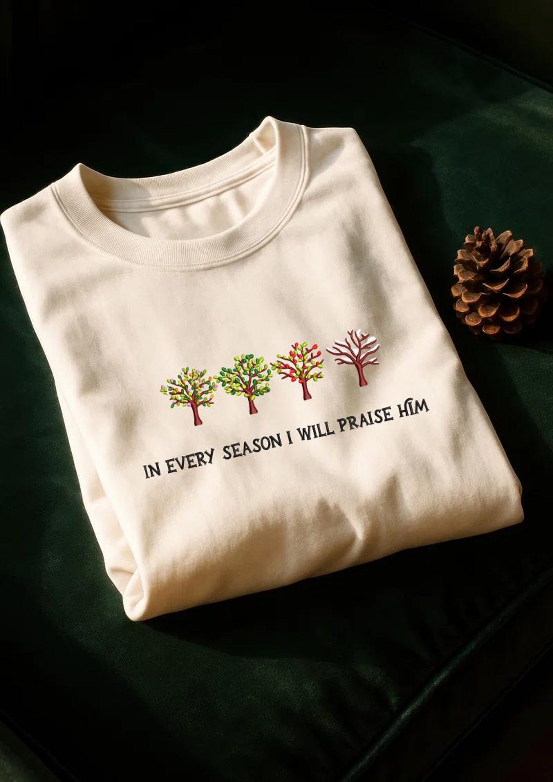 Broderie de citation de foi d'arbre de vie des quatre saisons ...