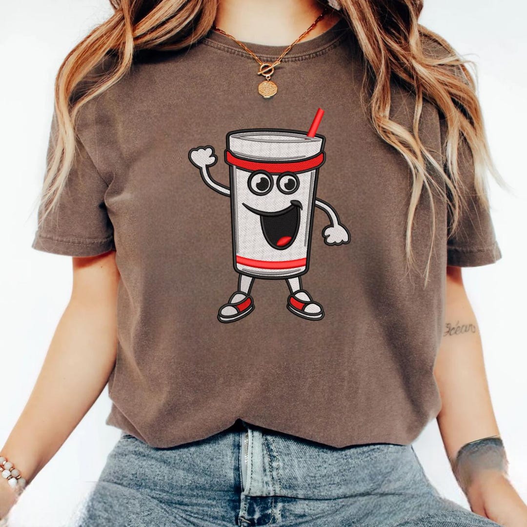 Beverage Cup Mascot Digital File, Fast Food Theme Stitched, Instant ...