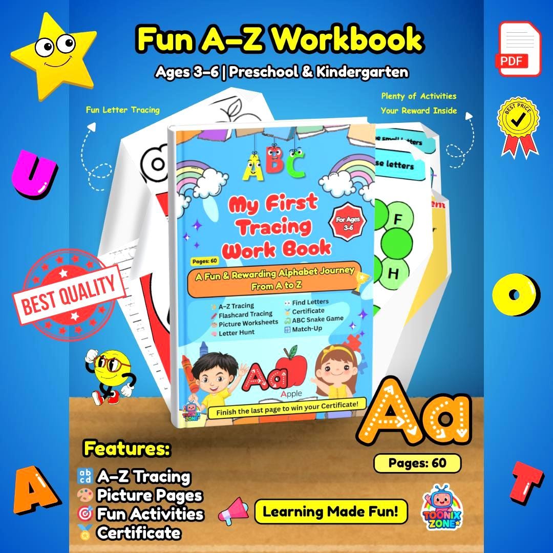 My First Tracing Workbook ABC Letter Tracing for Preschool - Etsy