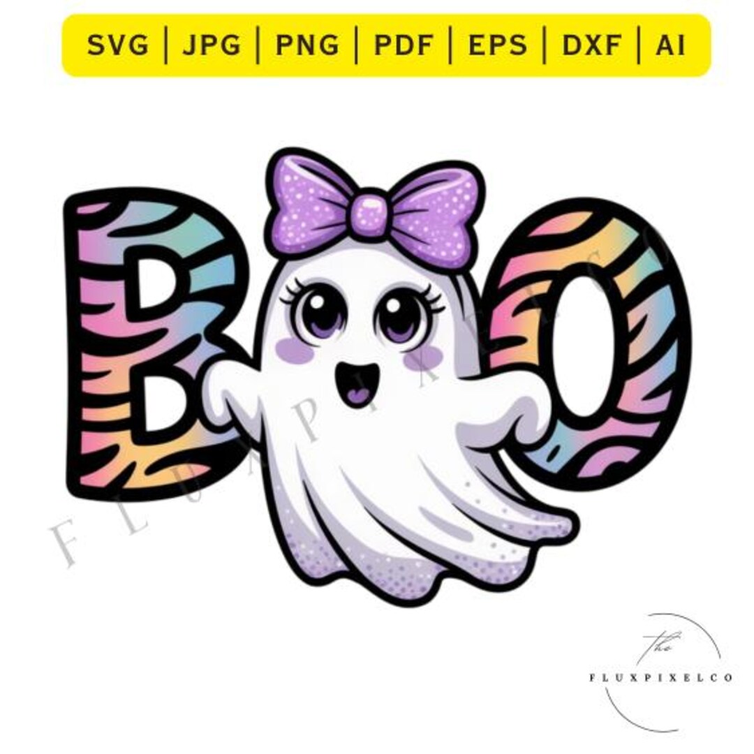 Cute Preppy Ghost Boo Png, Aesthetic Leopard Ghost, Coquette Halloween ...