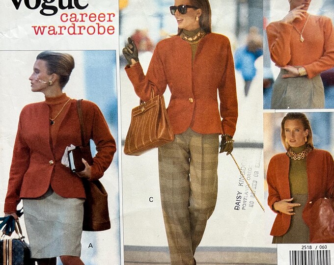 Vintage Vogue Career Wardrobe #2518 (uncut) Size 6-10 - Jacket, Top ...