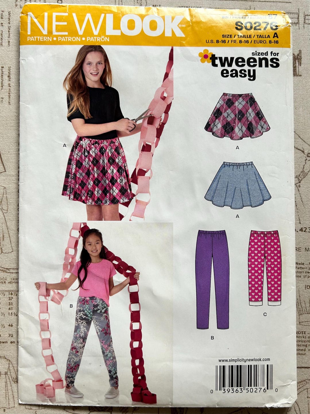 Tween Skirt and Leggings Sewing Pattern - New Look S0246 / 6426 (UNCUT ...