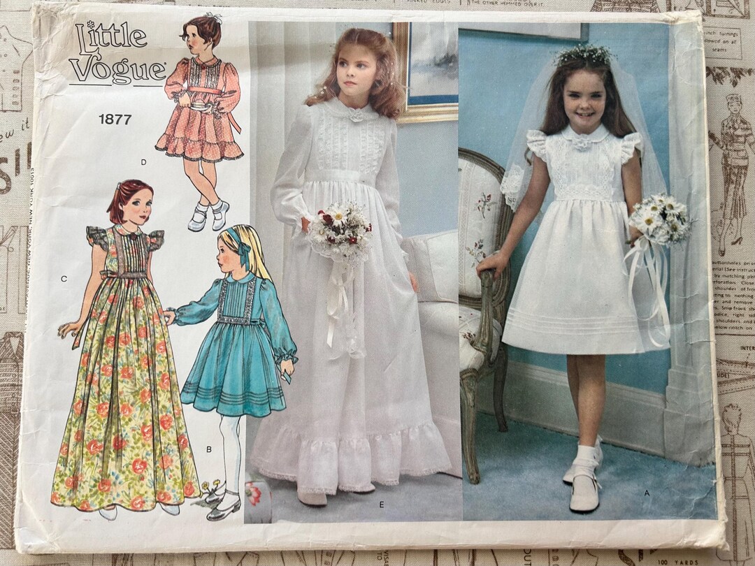 Child's Dress and Veil - Little Vogue Sewing Pattern 1877 (uncut) Size ...