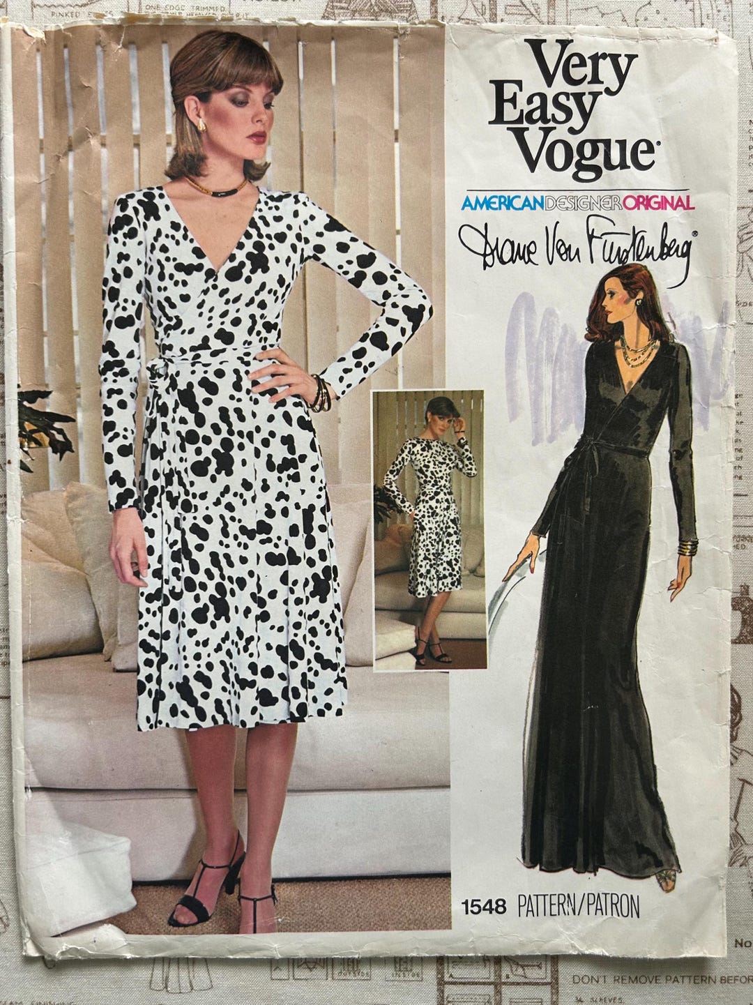1970s Vintage Diane Von Furstenburg Wrap Dress - Vogue Designer Pattern ...