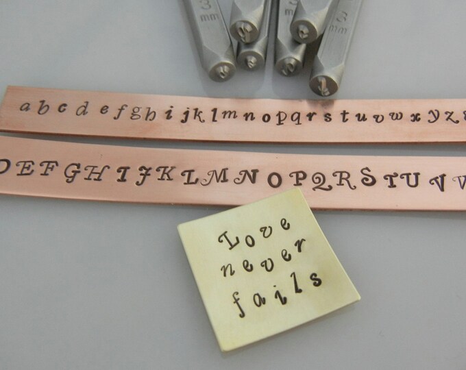 3mm LOWERCASE STYLISH Font - Alphabet Letter Stamp Set - Metal Stamps ...