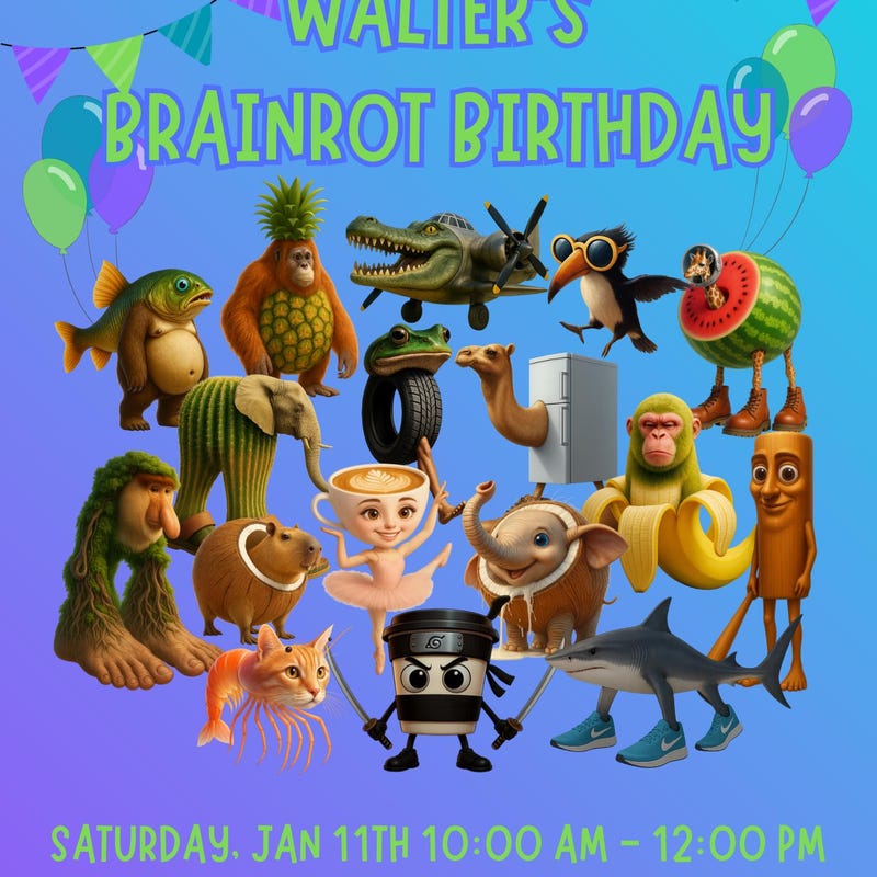 Brainrot Birthday Card - Etsy