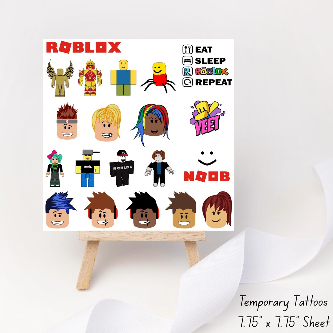 Roblox Temporary Tattoos: Gaming Party Favors, Body Art for Kids - Etsy UK
