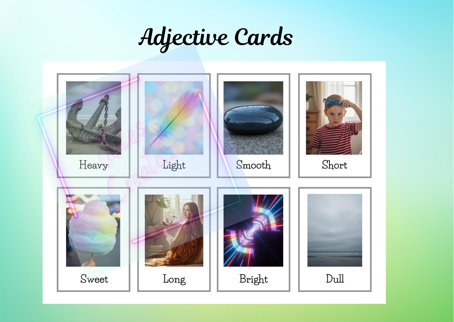 Adjective Picture Cards/ Speech Therapy Flashcards/ Opposites ...