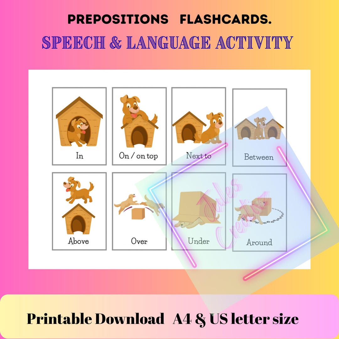 16 Preposition Flashcards for Speech and Language Activity ...