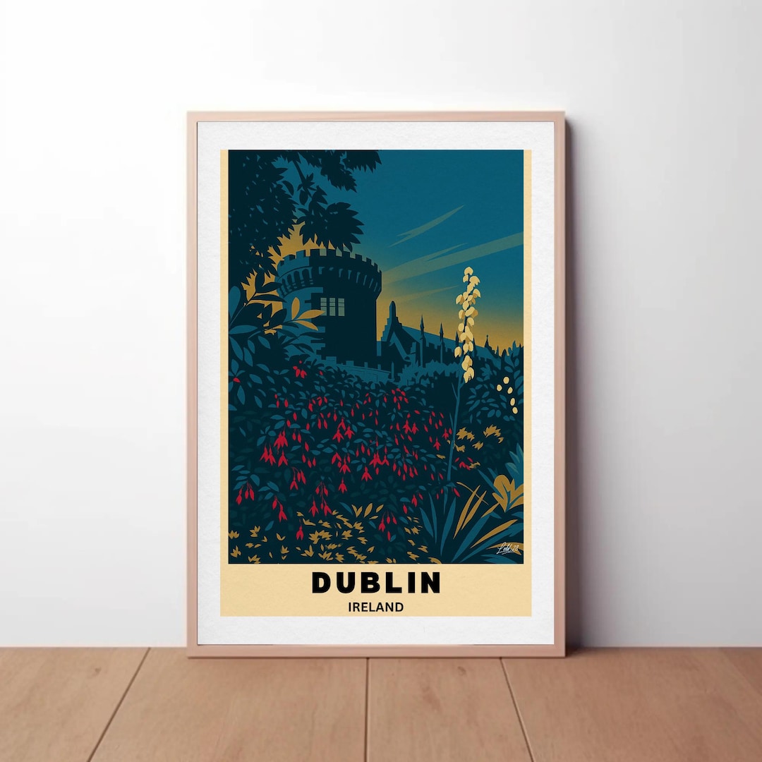 Art Deco Dublin Travel Poster: Vintage Ireland Wall Art - Etsy