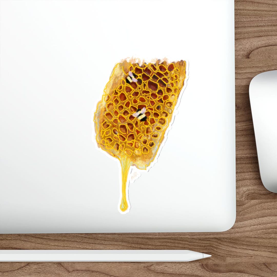 Honeycomb Stickers: Hand Drawn Eco-friendly Water Bottle & Laptop ...