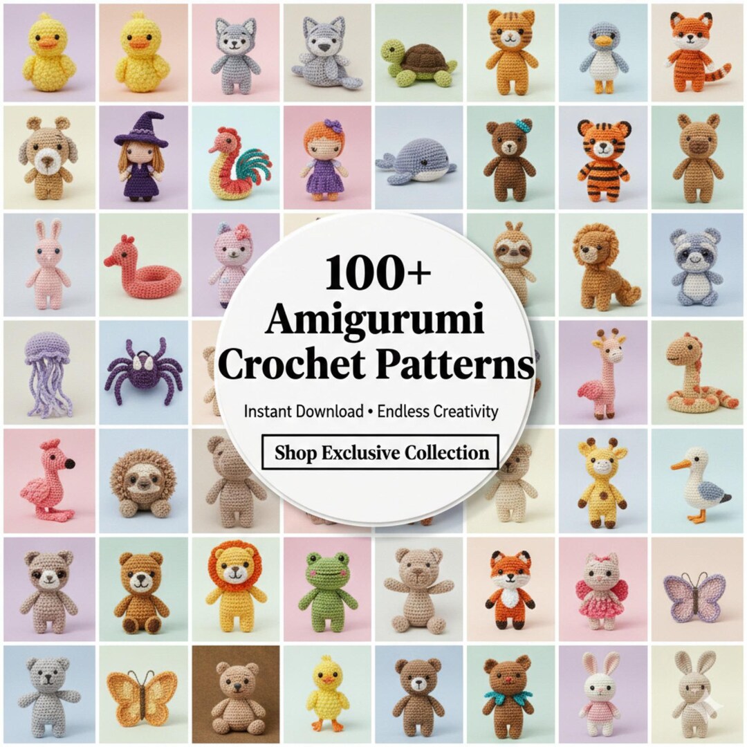 100+ Amigurumi Crochet Patterns Bundle: PDF Download for Plushies ...