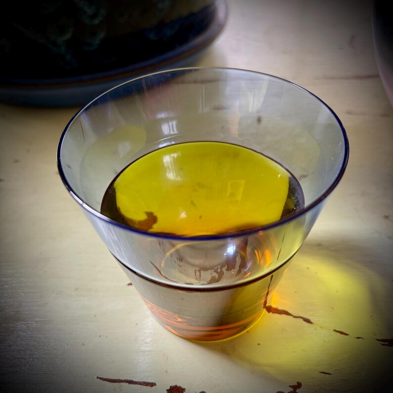 Handmade Sghr Sugahara Duo Old Amber Glass, Two-tone Japanese Tumbler, Whiskey Rocks Glass ...