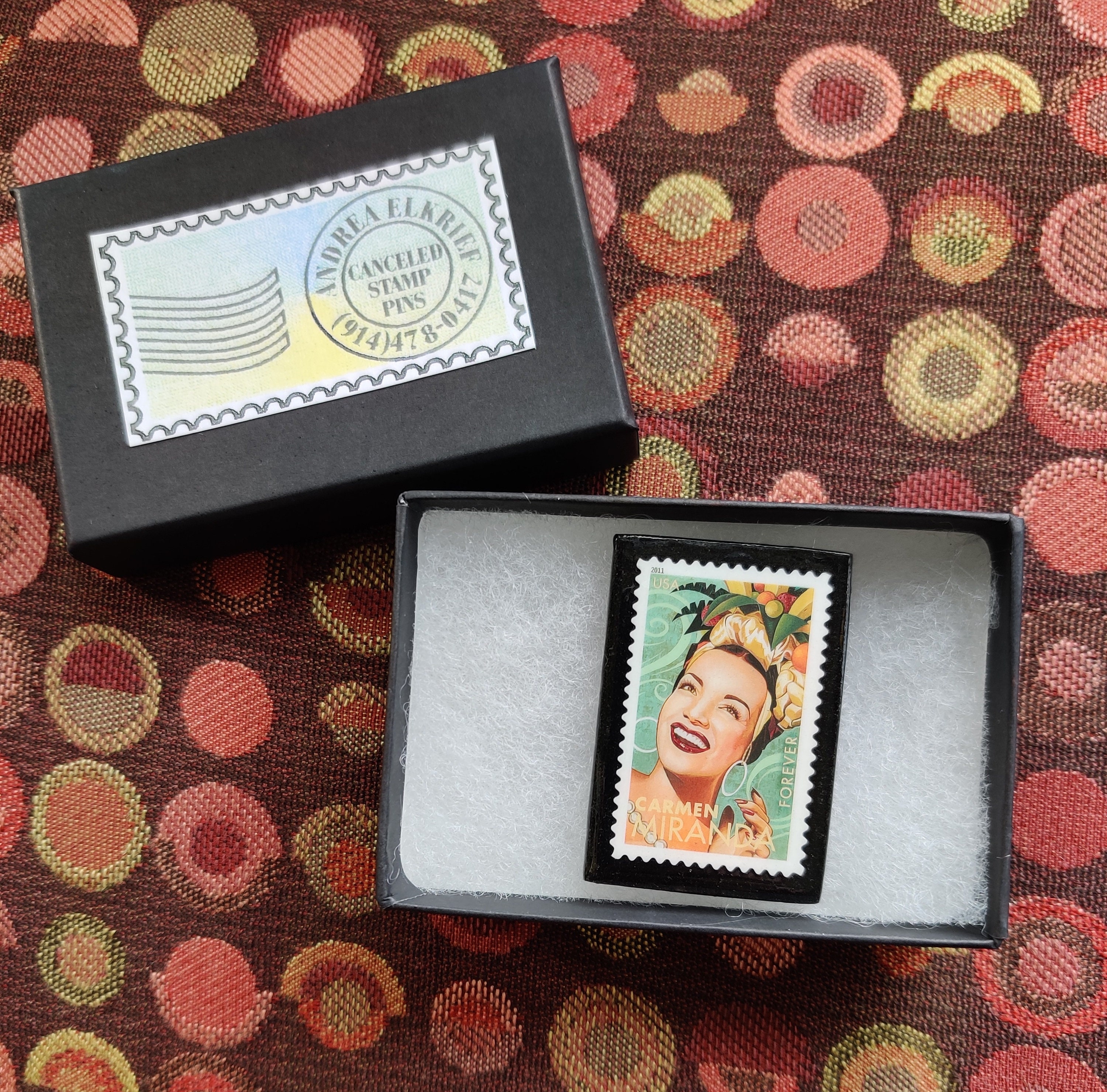 Carmen Miranda Postage Stamp Pin - Etsy