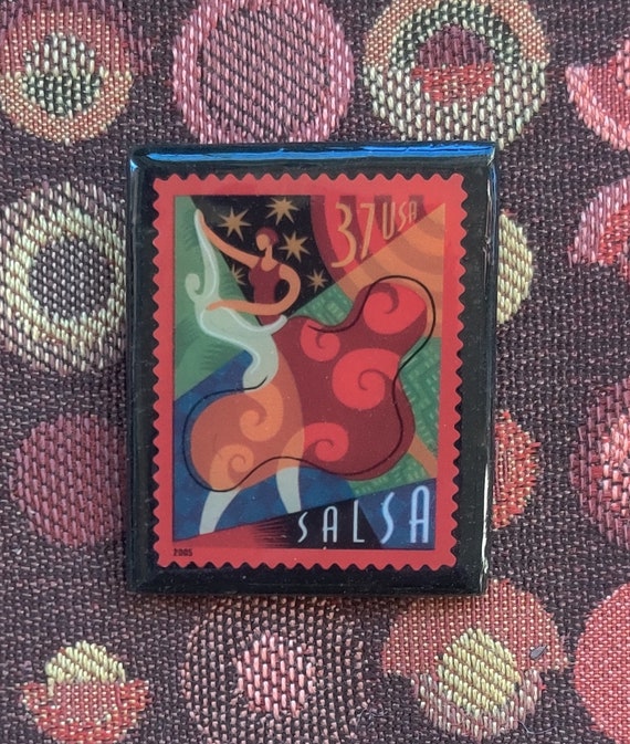 Salsa Postage Stamp Pin - Etsy