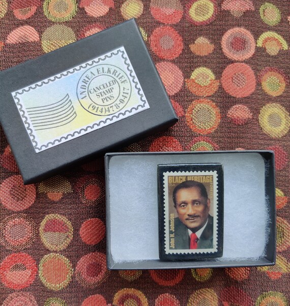 John H. Johnson Postage Stamp Pin/brooch/lapel Pin | Etsy