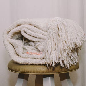 BASIL Natural Wool Throw Blanket Accent Blanket Organic Woven Throw ...