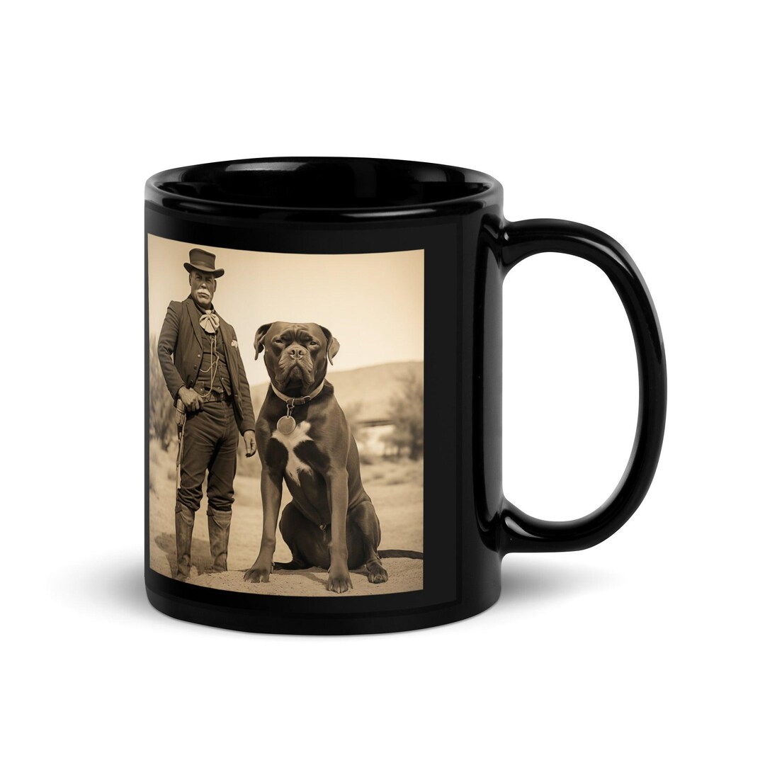 Sheriff With Stylized Mastiff Black Mug - Etsy