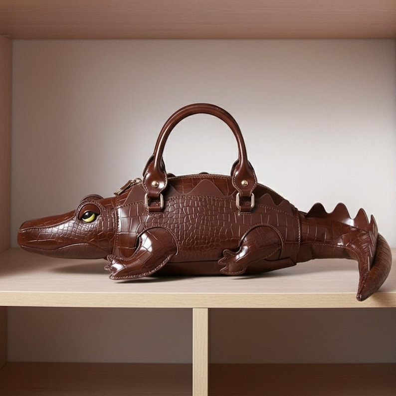Handmade Alligator Purse: Crocodile Faux Leather Novelty Bag - Etsy ...