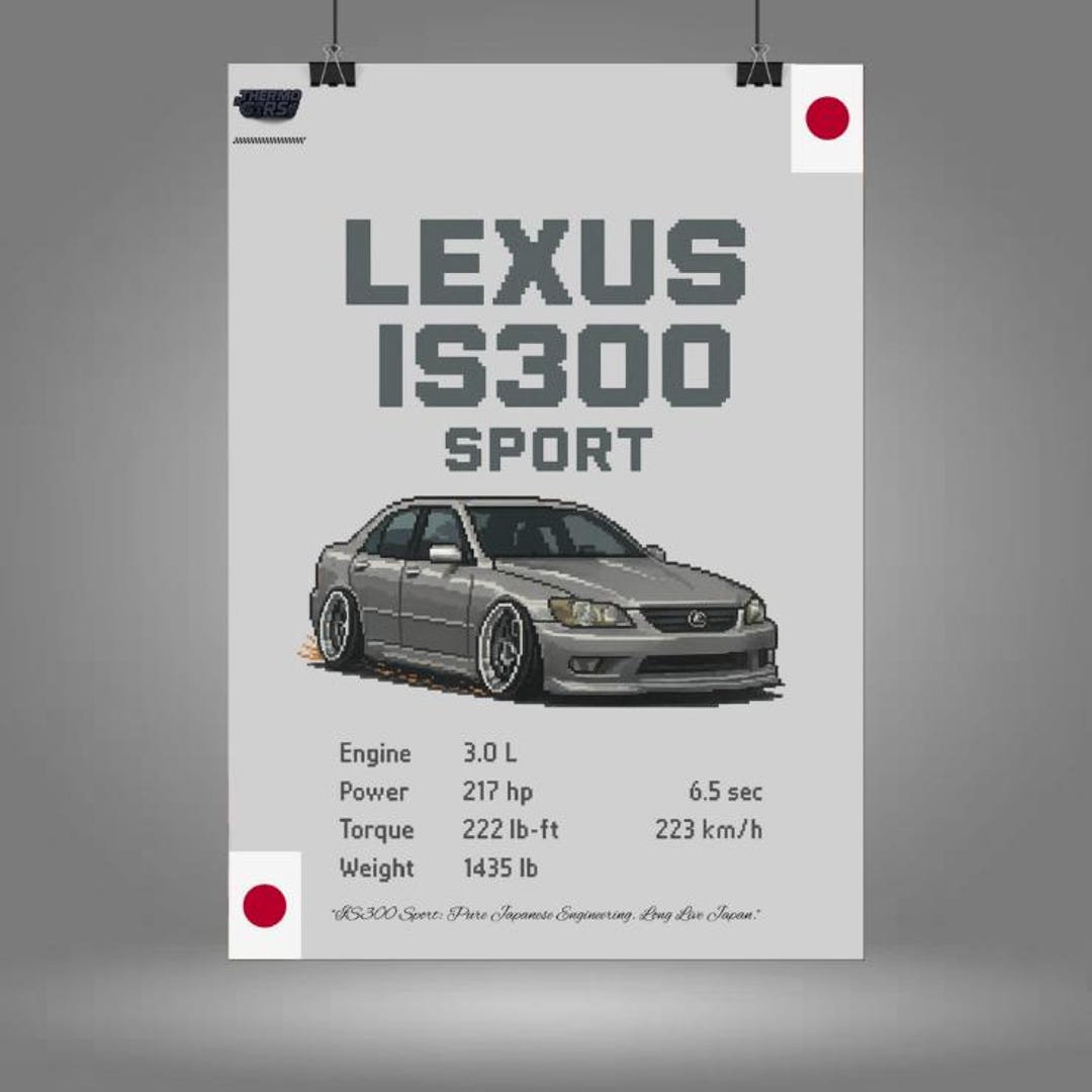 Lexus IS300 Sport Grey Poster - Etsy