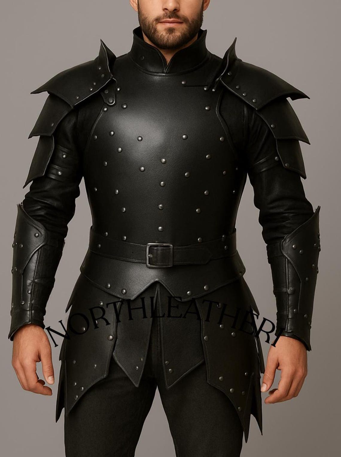Black Medieval Plate Armor | Authentic Riveted Steel Design With ...
