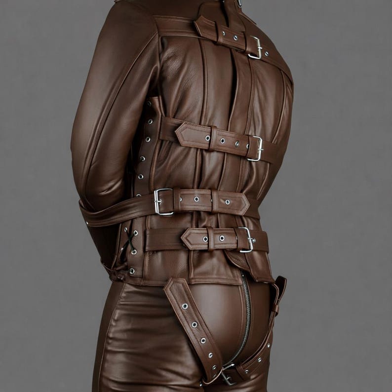 Men's Real Leather Straitjacket Cow Leather With D-ring Buckle Design ...