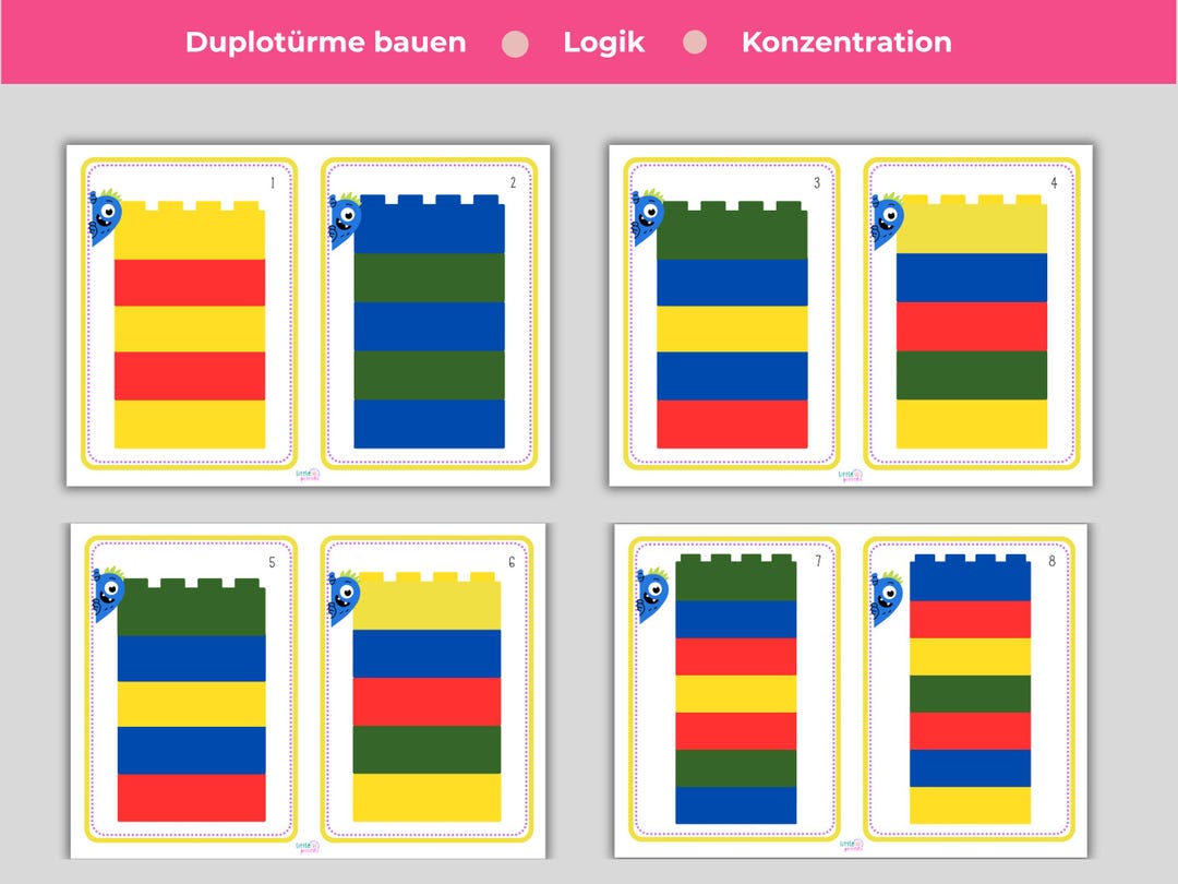 10 Duplo Tower Templates for Children | Montessori-inspired Learning ...