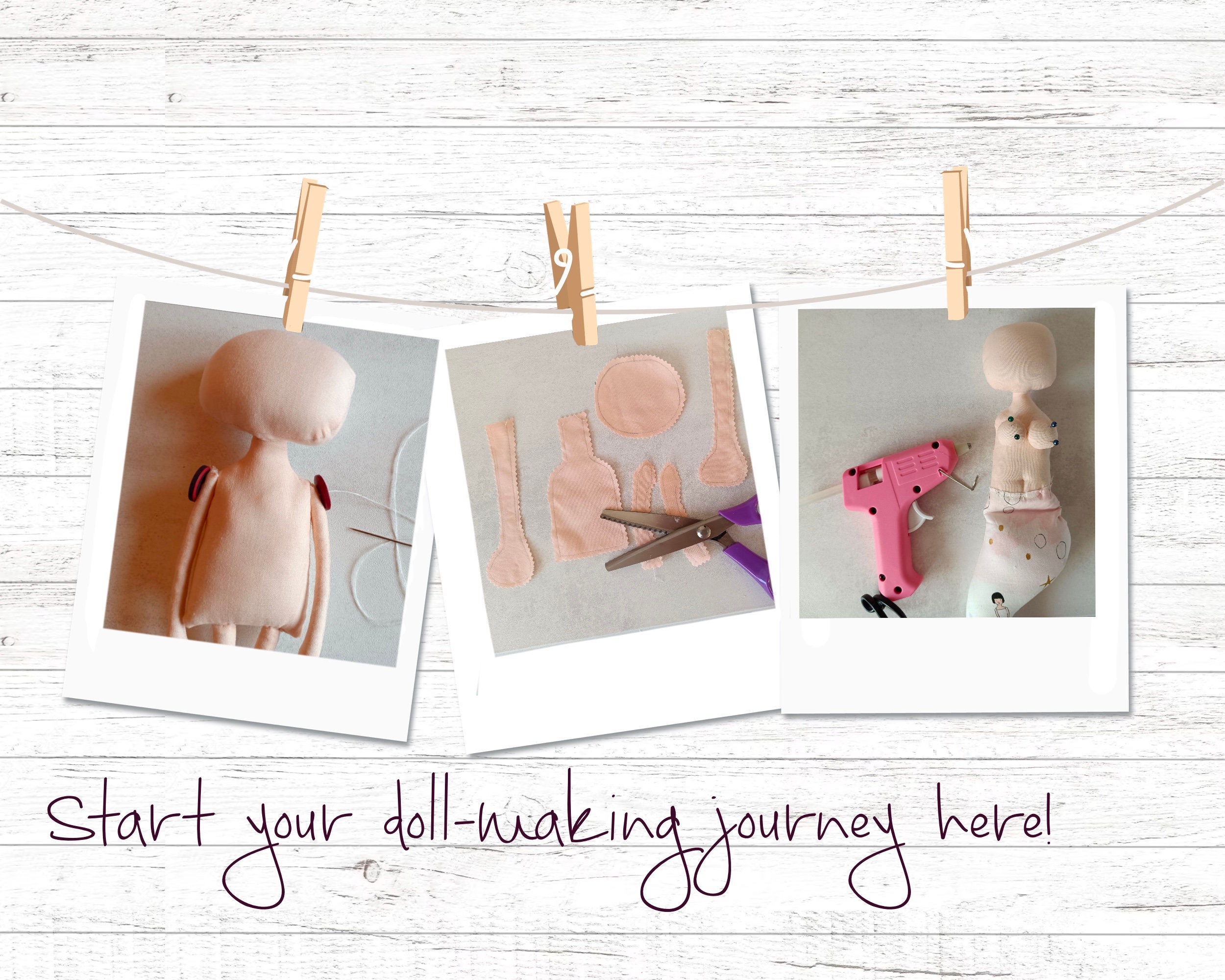 Cloth Doll Body Pattern: Basic Art Doll Sewing Tutorial (PDF Download ...
