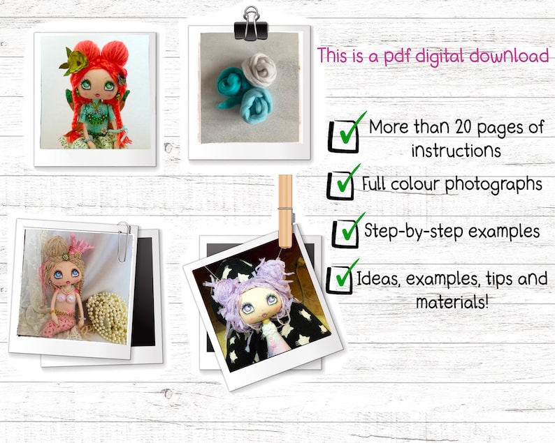 Instant Digital Download - Cloth Doll Hair PDF Tutorial Class ...