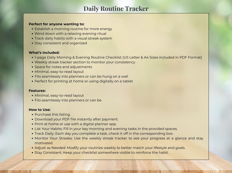 Daily Routine Tracker and Weekly Habit Streak Keeper | Printable Habit ...