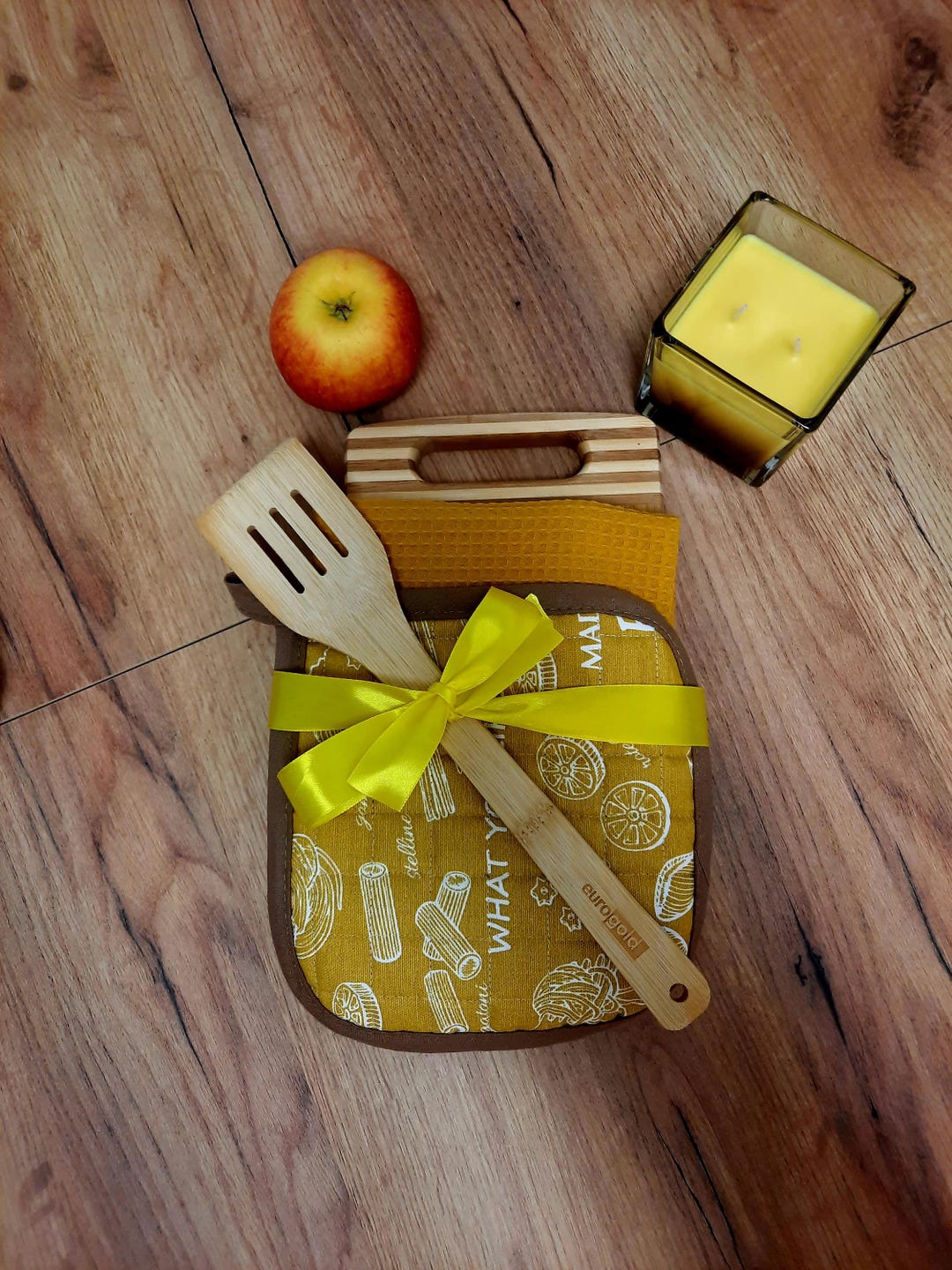 Cozy Kitchen Gift Set – Cutting Board, Spoon & Candle - Etsy