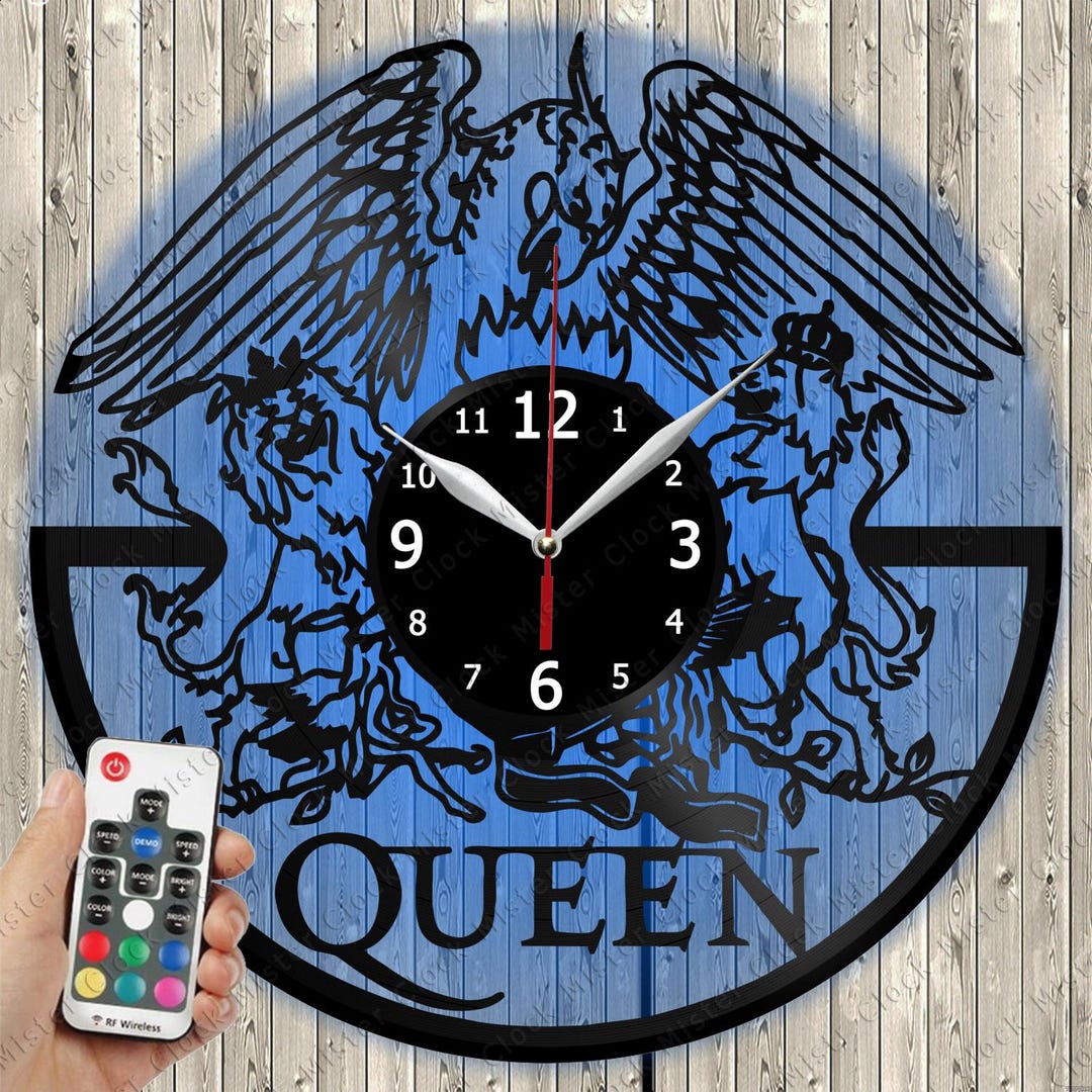 Queen Clock Vinyl Record Wall Clock Rock Music Art Home Decor Original ...