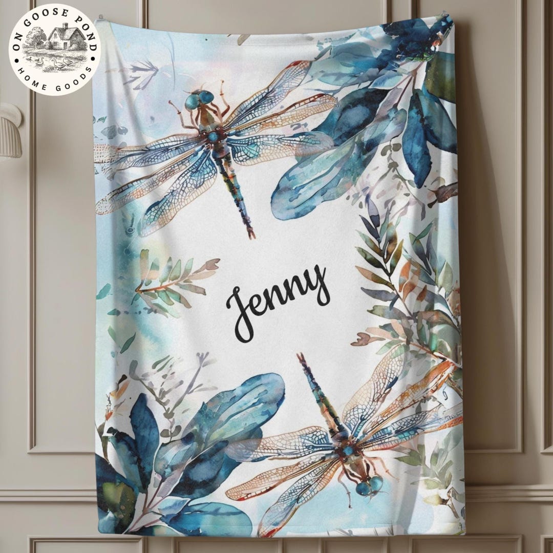 Personalized Dragonfly Throw Blanket - Nature Inspired Gift - Etsy