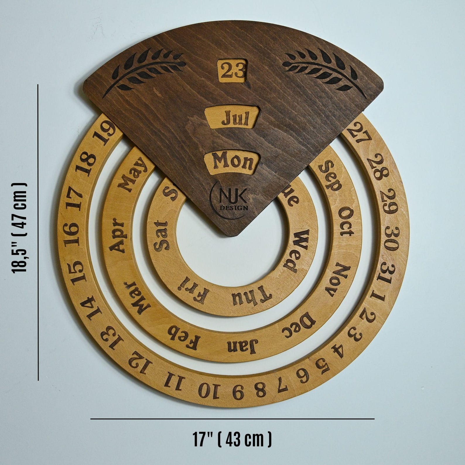Personalized Perpetual Wooden Calendar, Unique Wall Hanging, Wood Wall ...